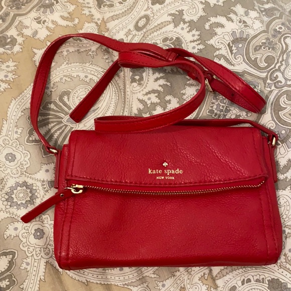 Bags | Red Kate Spade Crossbody Purse | Poshmark